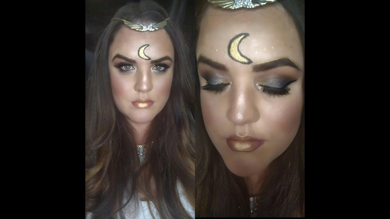 Moon Goddess halloween makeup tutorial - YouTube