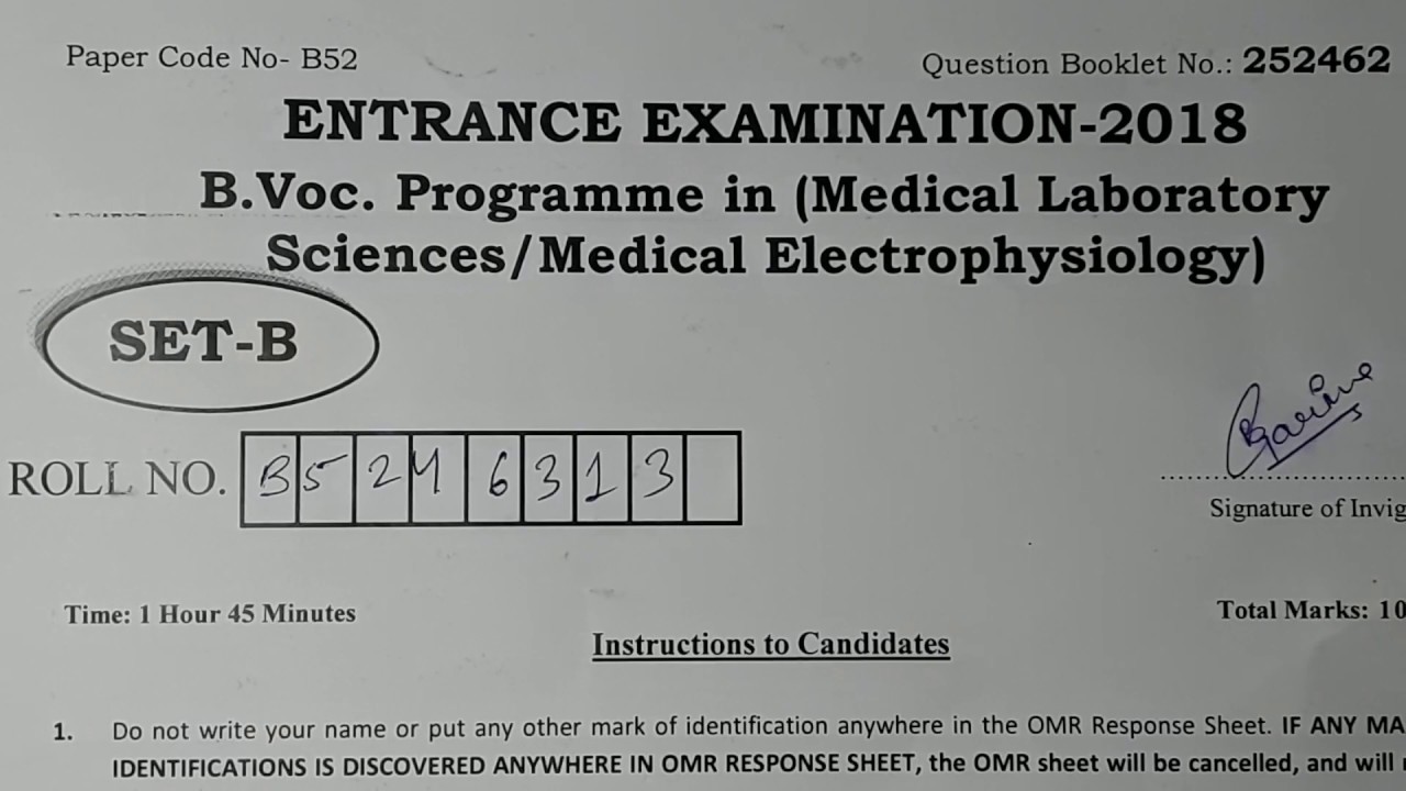 B.Voc(MLT)Medical Laboratory Sciences/Medical Electrophysiology ...