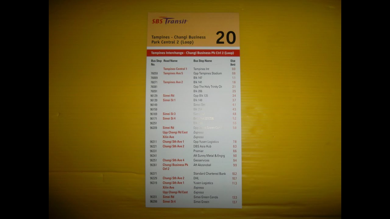 SBS Transit Service 20 Timelapse - YouTube