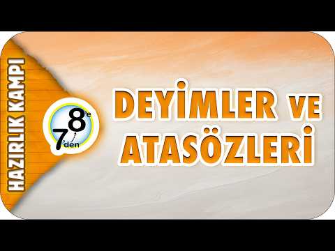 Deyimler ve Atasözleri 📙 7'den 8'e Hazırlık Kampı #78TURK3 #2026