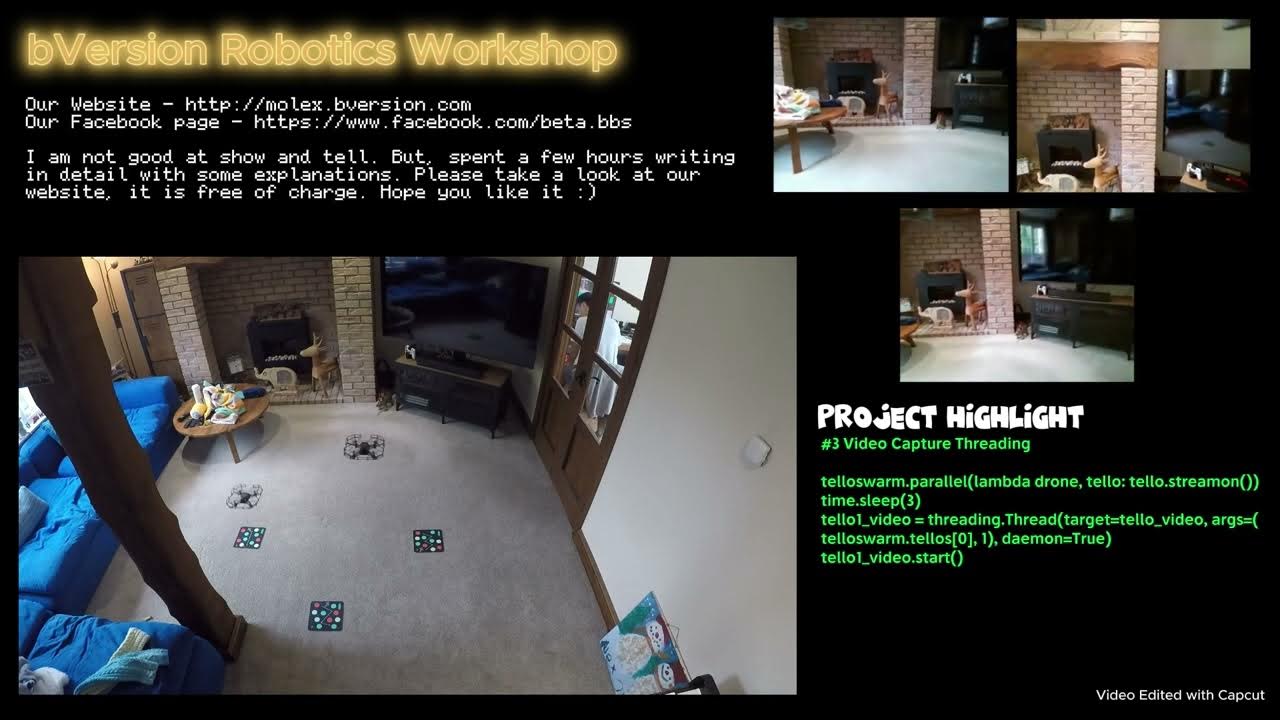 Program Tello with Python #5 - Swarm control with video stream and simple formation with mission ...