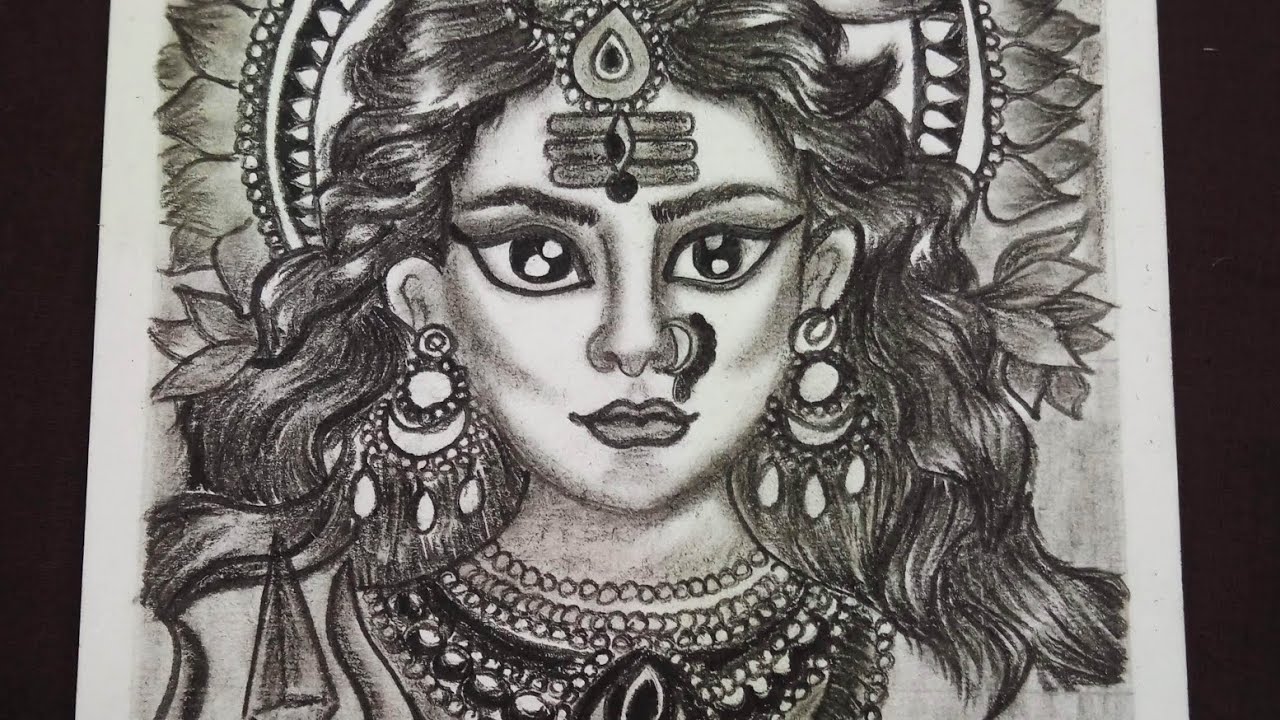 Navratri Special Drawing |Durga Mata Drawing easy |Navratri Drawing ...