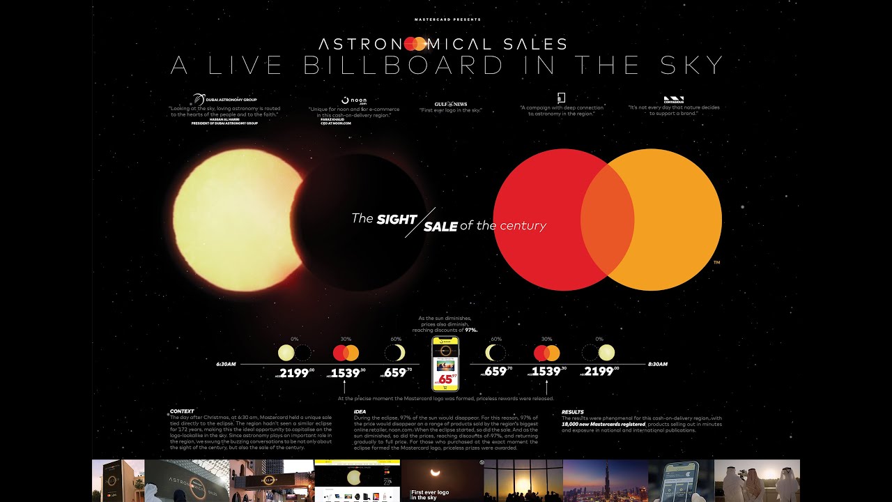 Astronomical Sales by Mastercard - A live billboard in the sky - YouTube