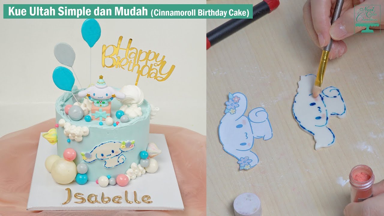 Kue Ulang Tahun Simple dan Mudah - Cinnamoroll Hello Kitty Cake - YouTube