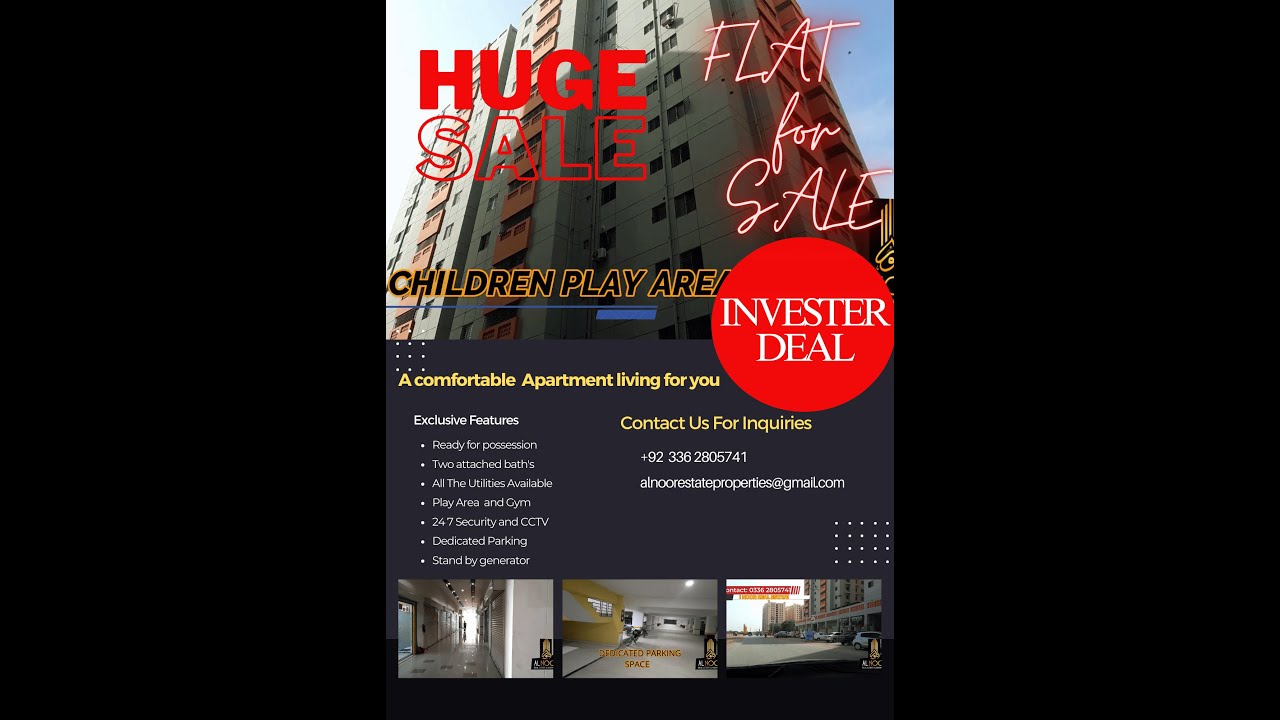 GREY NOOR TOWER Scheme 33 | CORNER || 2- Bed DD Flat for Sale | Builder ...