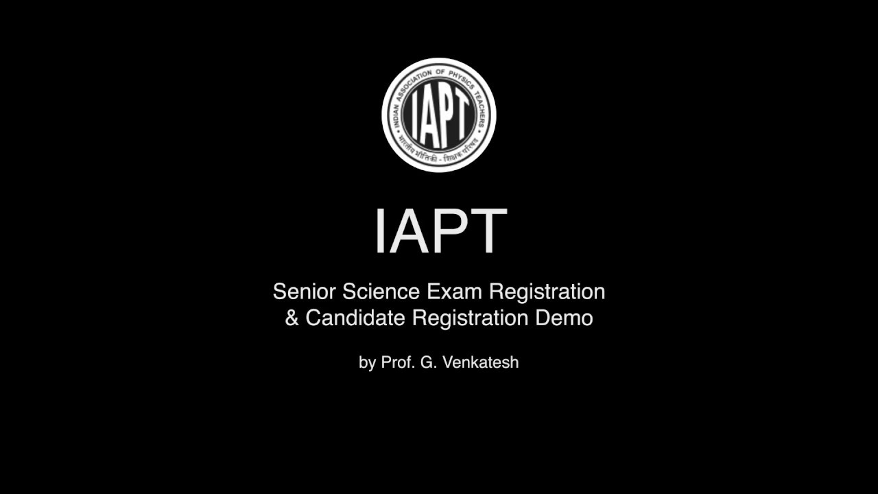 IAPT Registration - YouTube