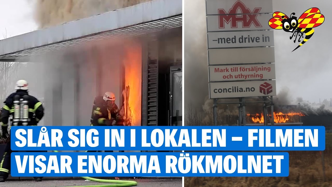 Brand i Max-restaurang – har utrymts - YouTube