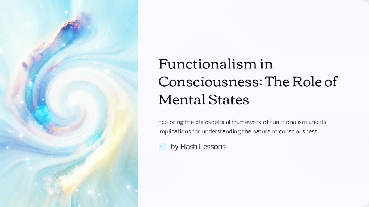 Functionalism in Consciousness: The Role of Mental States - YouTube