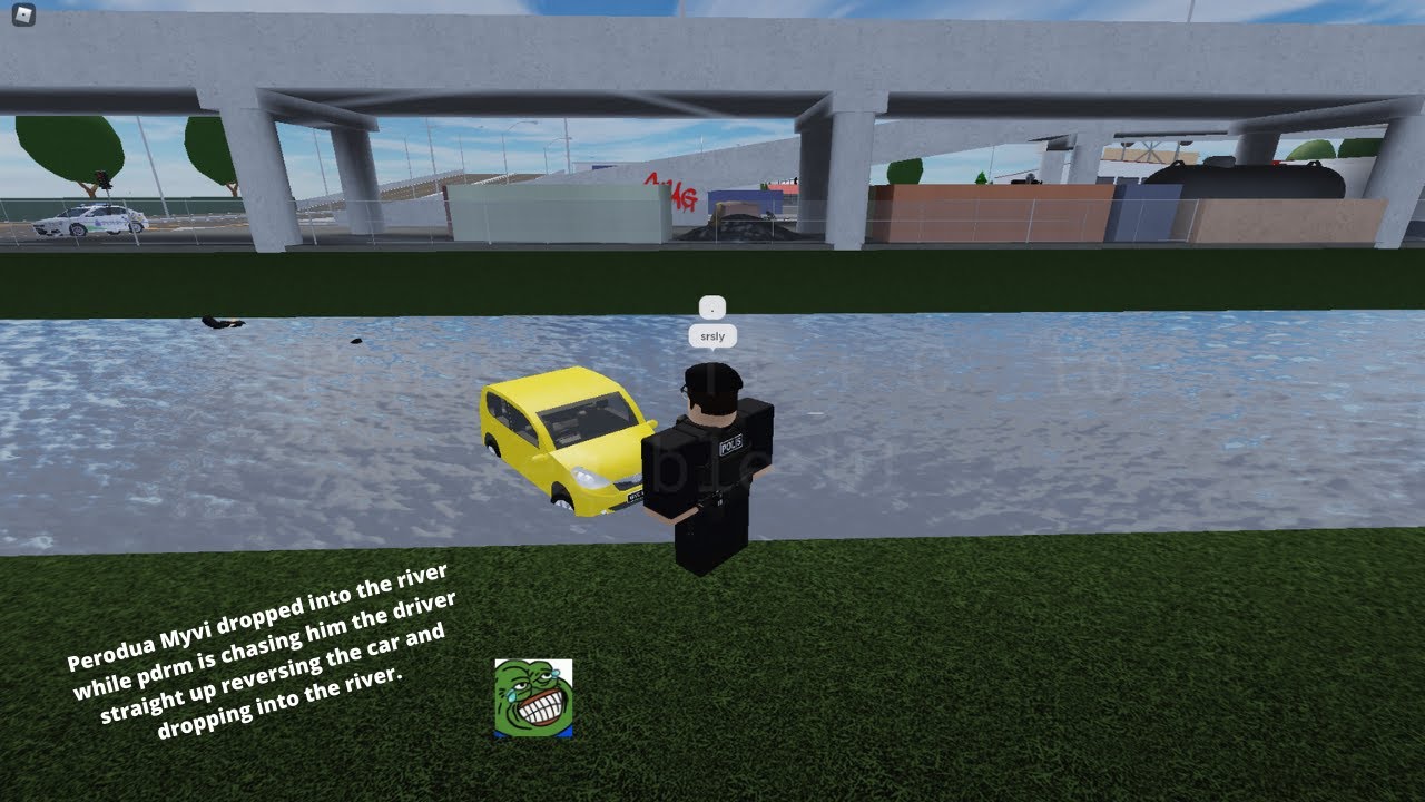 LOL myvi dropped into the river (Roblox Bandar) - YouTube