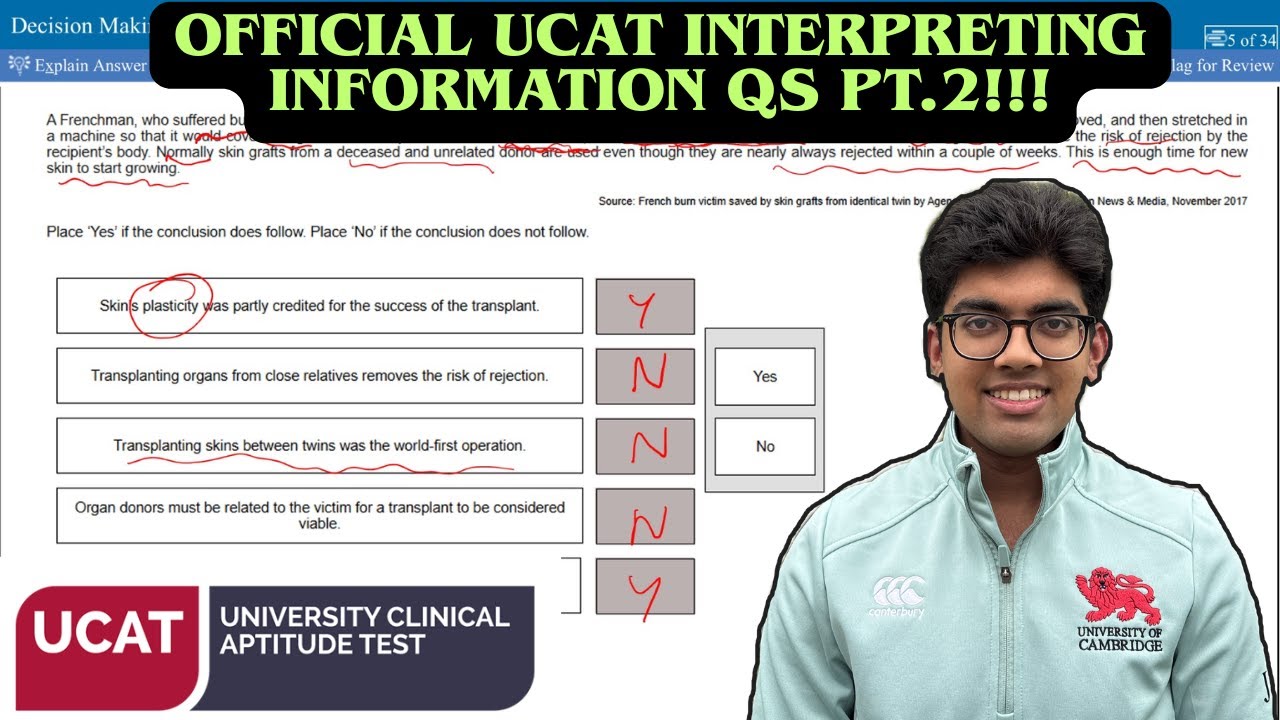 TRICKY OFFICIAL UCAT INTERPRETING INFORMATION QUESTIONS!!! | UCAT DM #9 ...