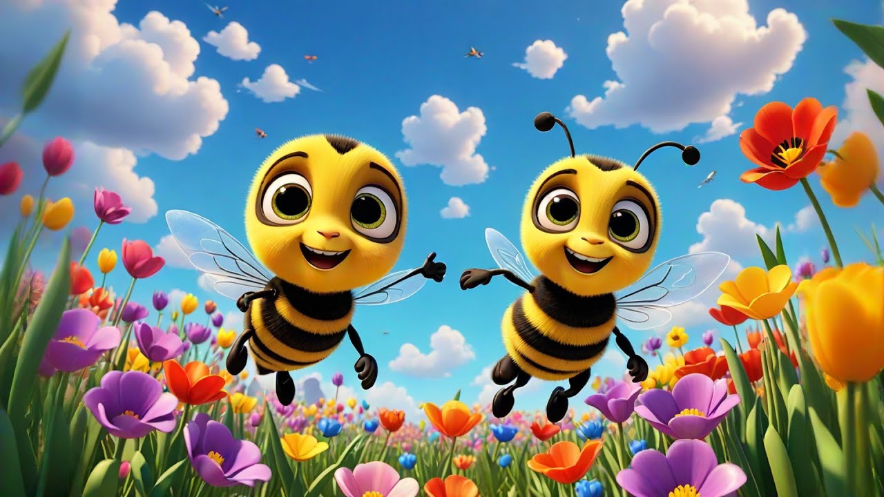 Two Baby Bees Buzz All Around | Fun Insect and Counting Video for Kids ...