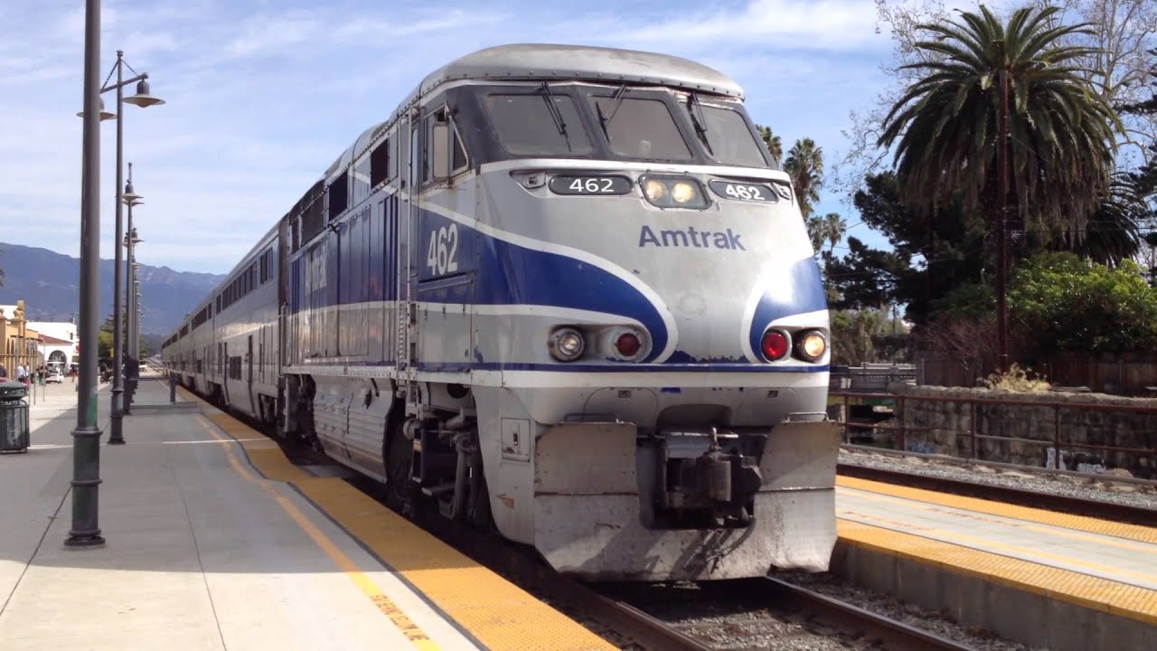 Amtrak Surfliner 462 in Santa Barbara CA - YouTube