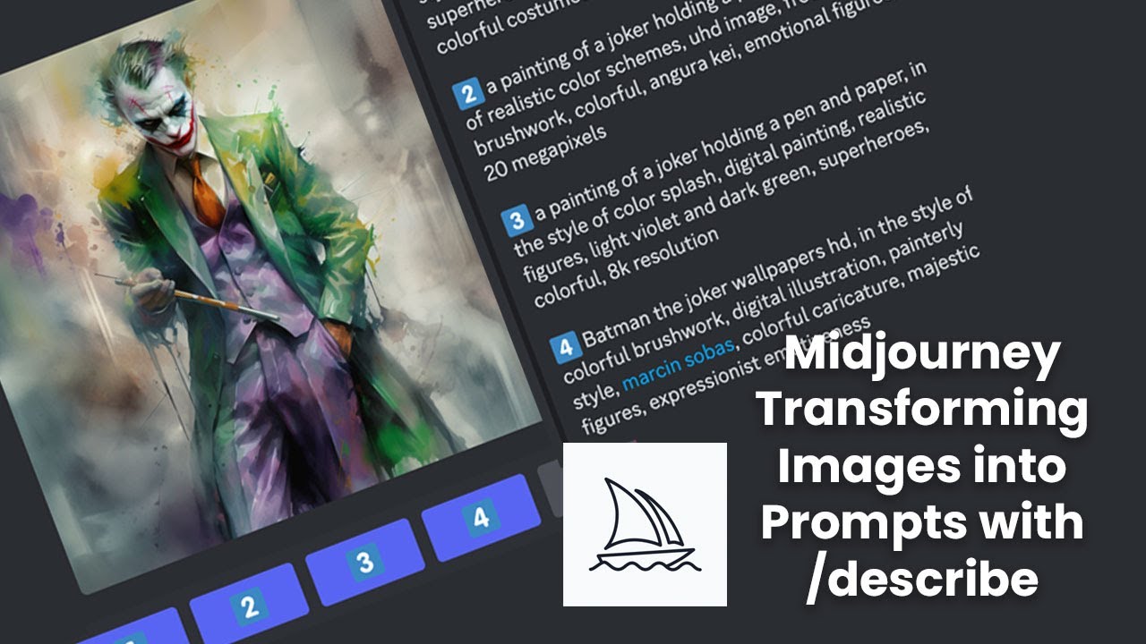 Midjourney - Transforming Images into Prompts with /describe - YouTube