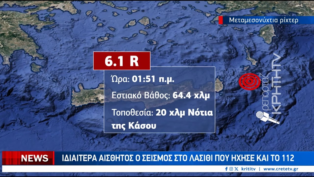 Τα 6,1 Ρίχτερ που σήκωσαν από τα κρεβάτια τους Κρητικούς - YouTube