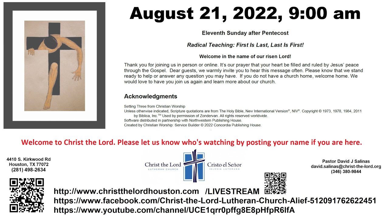 August 21, 2022, 9:00 am: Radical Teaching: First Is Last, Last Is ...