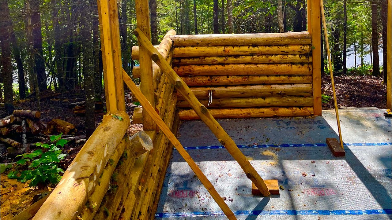 Canadian wilderness building an off grid log cabin , woodwork ...