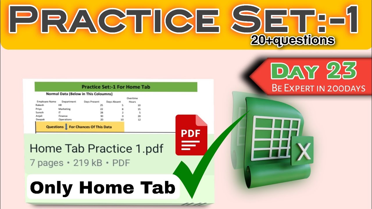 [Day23]Excel Home Tab Mastery: 20+ Practice Questions to Boost Your ...