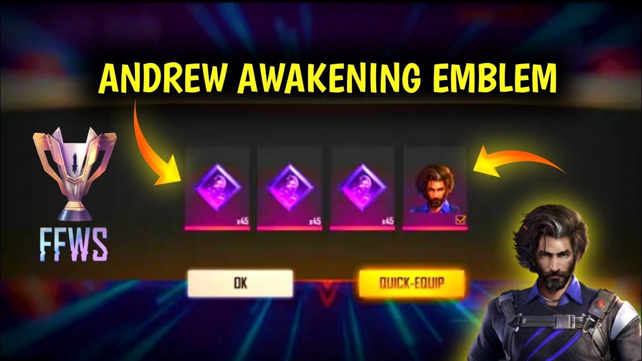 how to get andrew awakening emblem in free fire/andrew awakening token ...