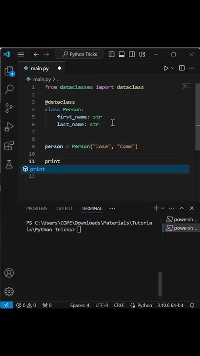 Clean Python Class With Dataclass Decorator In 32 Seconds Python Coding Class Dataclass