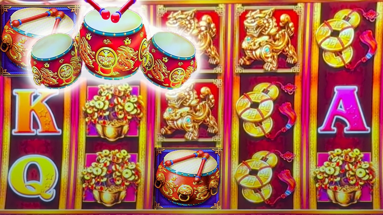 My BIGGEST TRIPLE DRUM BONUS on a $10 MAX BET - YouTube