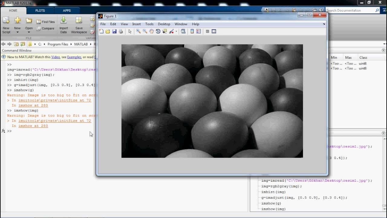 Matlab ile görüntü işleme ders-2 - imhist(), imadjust(), im2bw() - YouTube