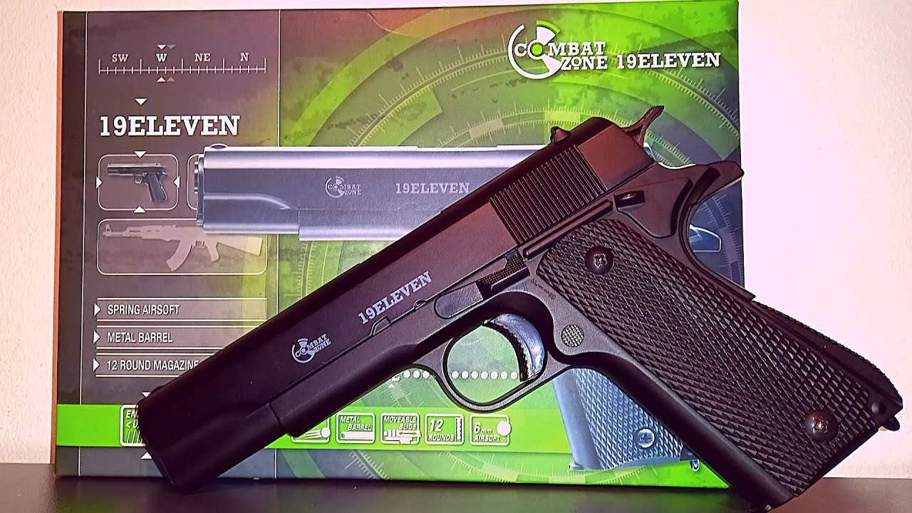 Airsoft - Combat Zone 19ELEVEN - 1911 - Springer - Review - YouTube