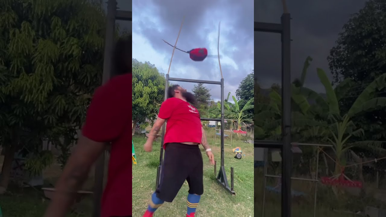 Attempted to throw sandbag over 10 feet in the air - YouTube