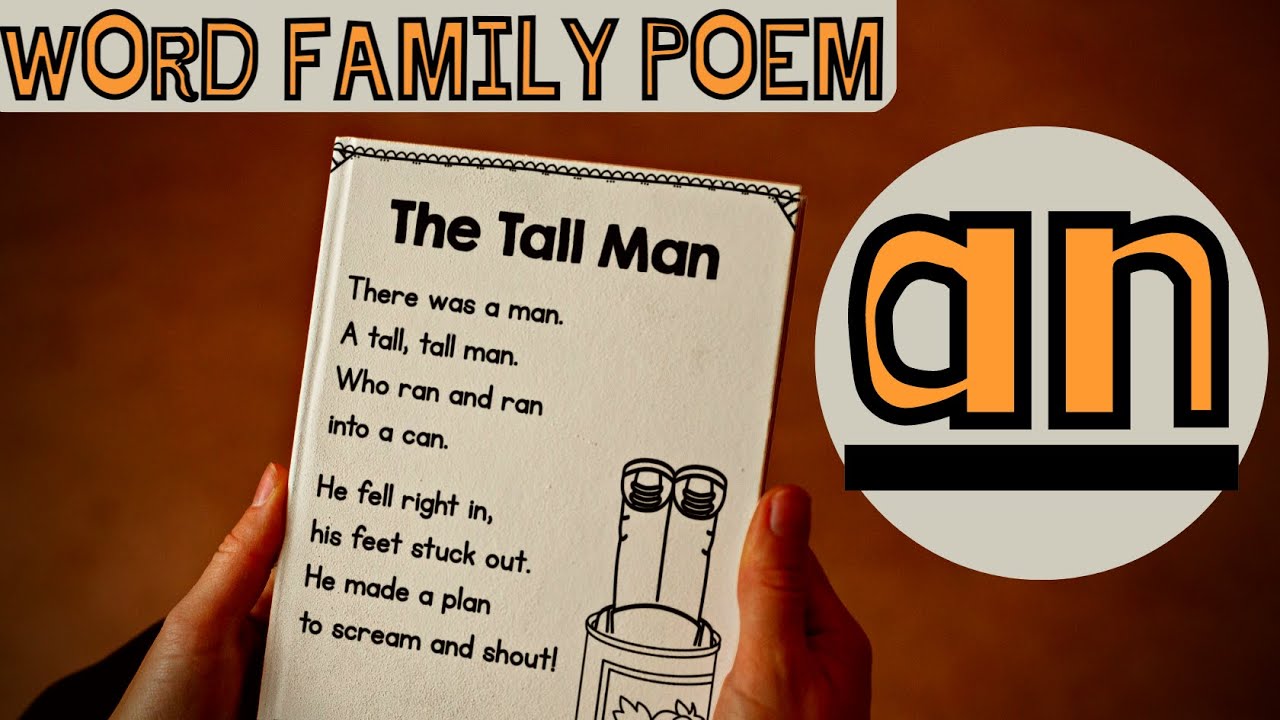 Learn English with Phonics Word Family Poems : The Tall Man | an. - YouTube