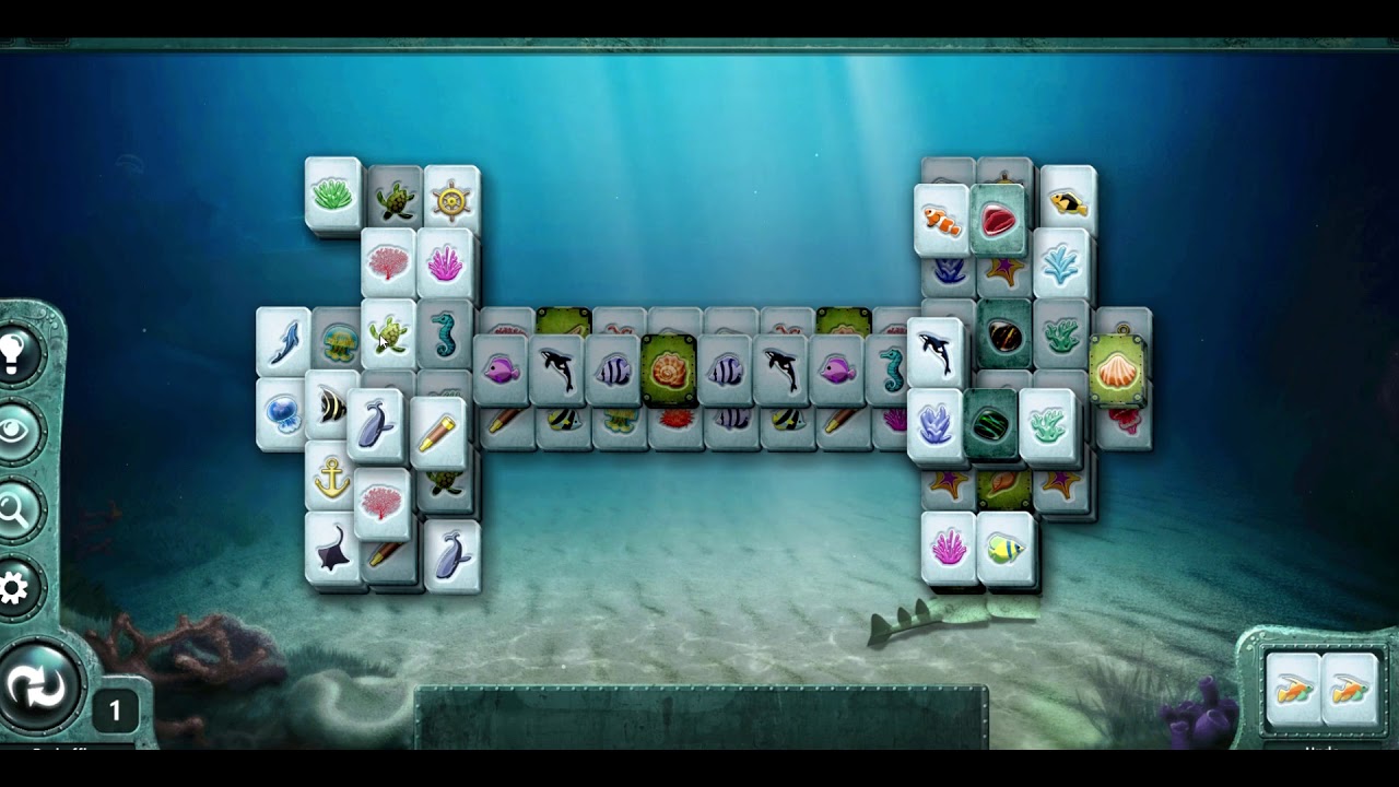 Dumbbell Layout- Mahjong Hard Level-Underwater-Microsoft Mahjong - YouTube