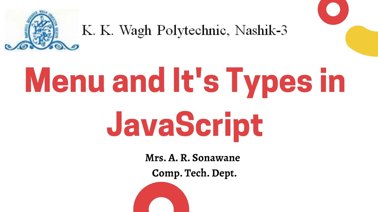 Menu and it's Types in JavaScript - YouTube