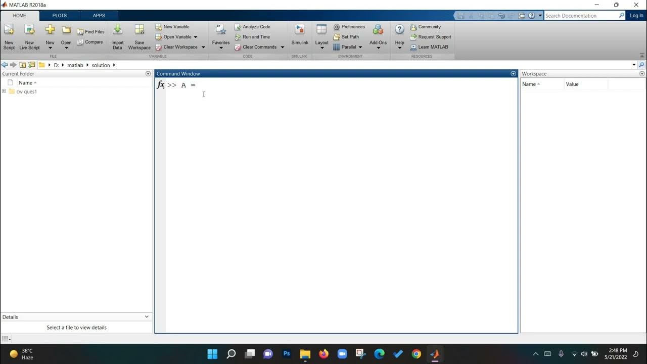 How to input a vector in MATLAB - YouTube