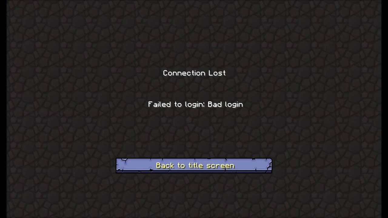 Minecraft: What is Bad Login Error - YouTube
