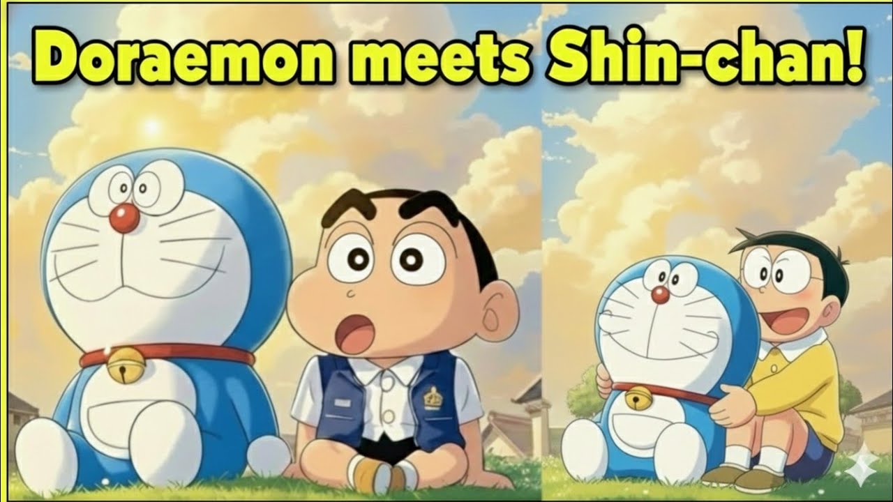 डोरेमोन और शिन-चैन की पहली मुलाकात! 😭 | Doraemon meets Shin-chan for ...