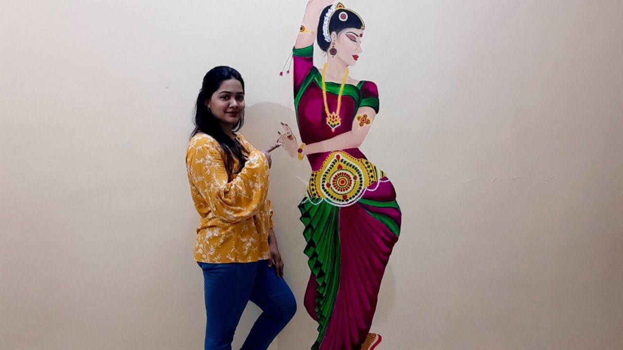 Painting Classical Dancer Wall Mural art in My room #mural #wallart ...