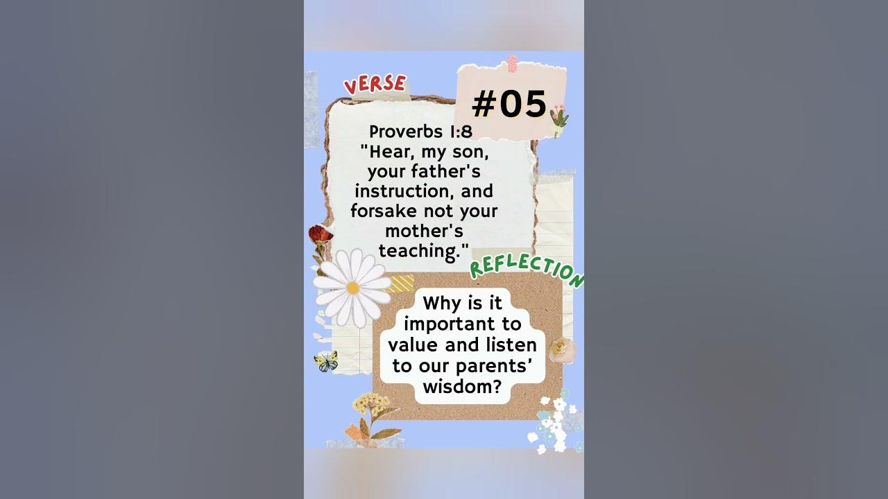 Proverbs 1:8 ESV Hear, my son, your father’s instruction, and forsake ...