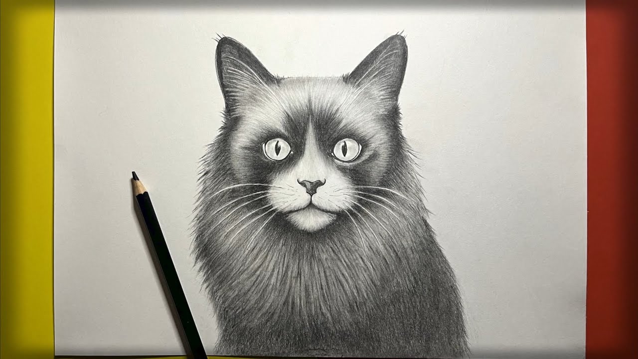 Cómo dibujar un GATO realista|paso o paso|Рисуем Кота|cat - YouTube