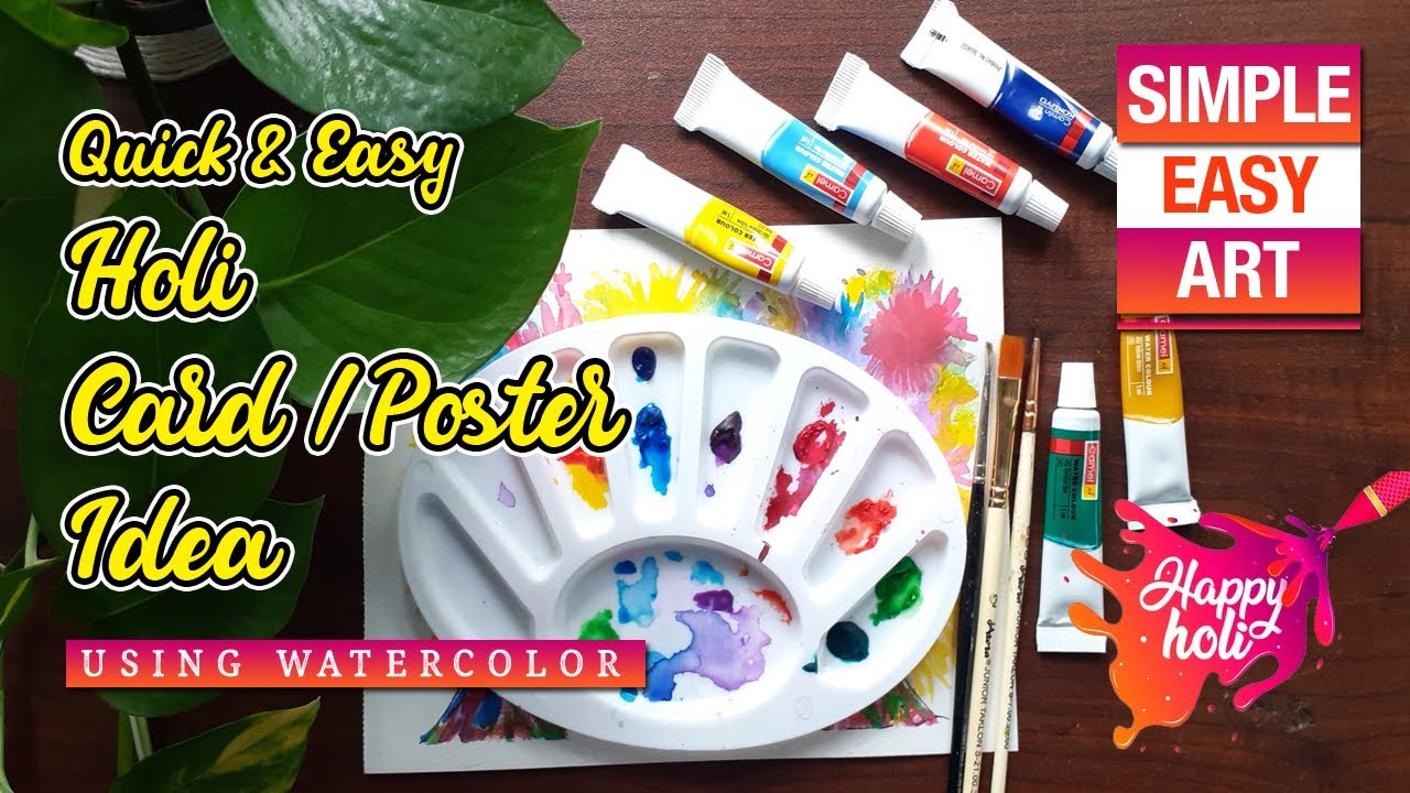 Quick & Easy | Holi Festival Card | Poster Idea @CreativeDIYLincy #holi ...