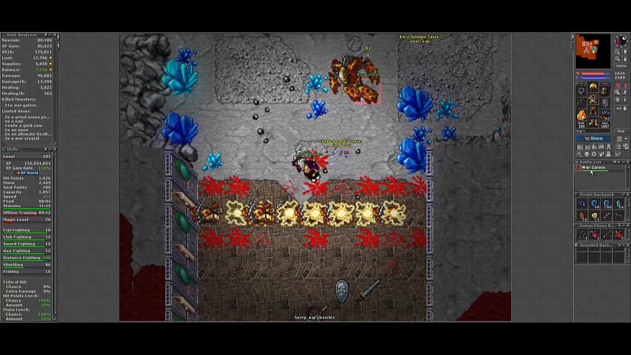 Tibia - Hunt War Golem - [RP] - YouTube
