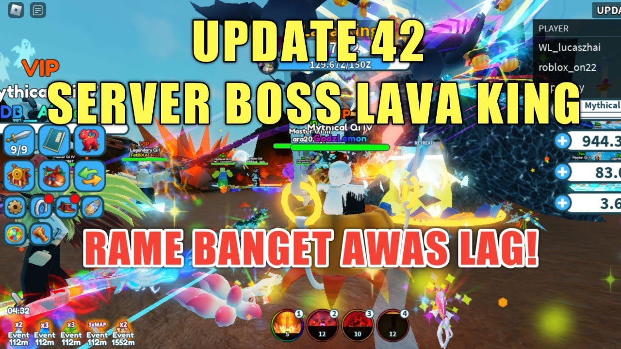 NEW UPDTAE 42 : SERVER BOSSES LAVA KING (WORLD 20) WEAPON FIGHTING ...