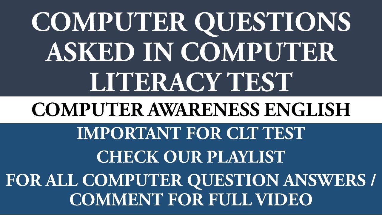 COMPUTER PROFICIENCY TEST ION ANSWERS YouTube COMPUTER PROFICIENCY TEST ION ANSWERS YouTube