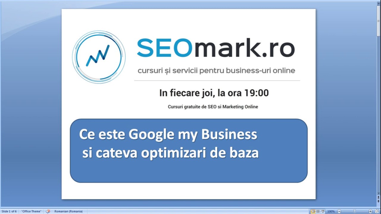 Ce este Google my Business + cateva optimizari de baza - YouTube