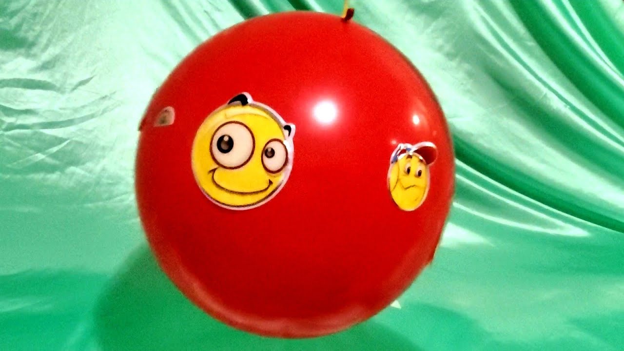 DECORATING RED PUNCH BALLOON WITH EMOJI STICKERS AND POPPING IT ...