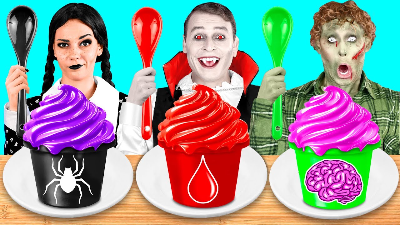 Wednesday vs Vampire vs Zombie Cooking Challenge | Edible Battle by ...