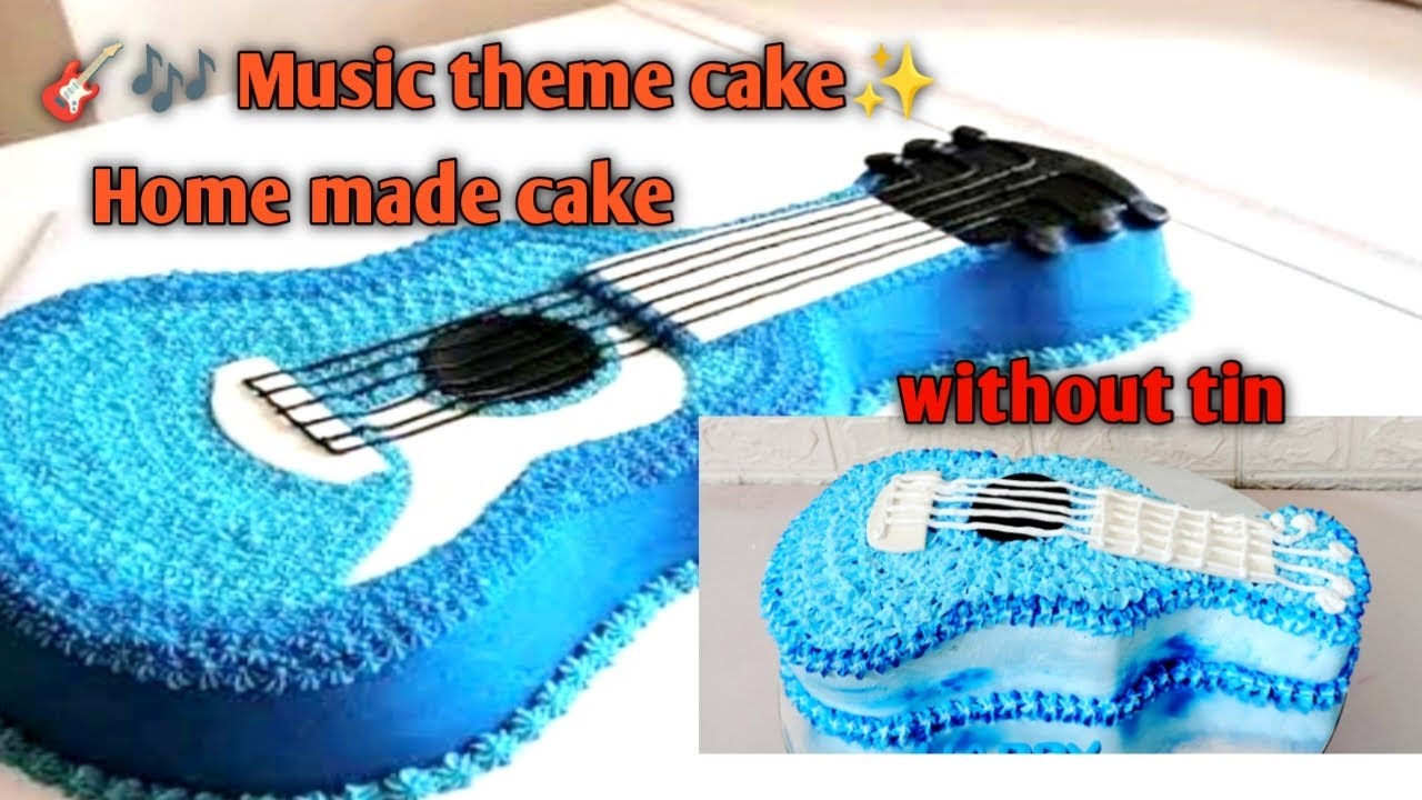 Simple and easy guitar🎸 cake decorating tutorials. Homemade cake ...
