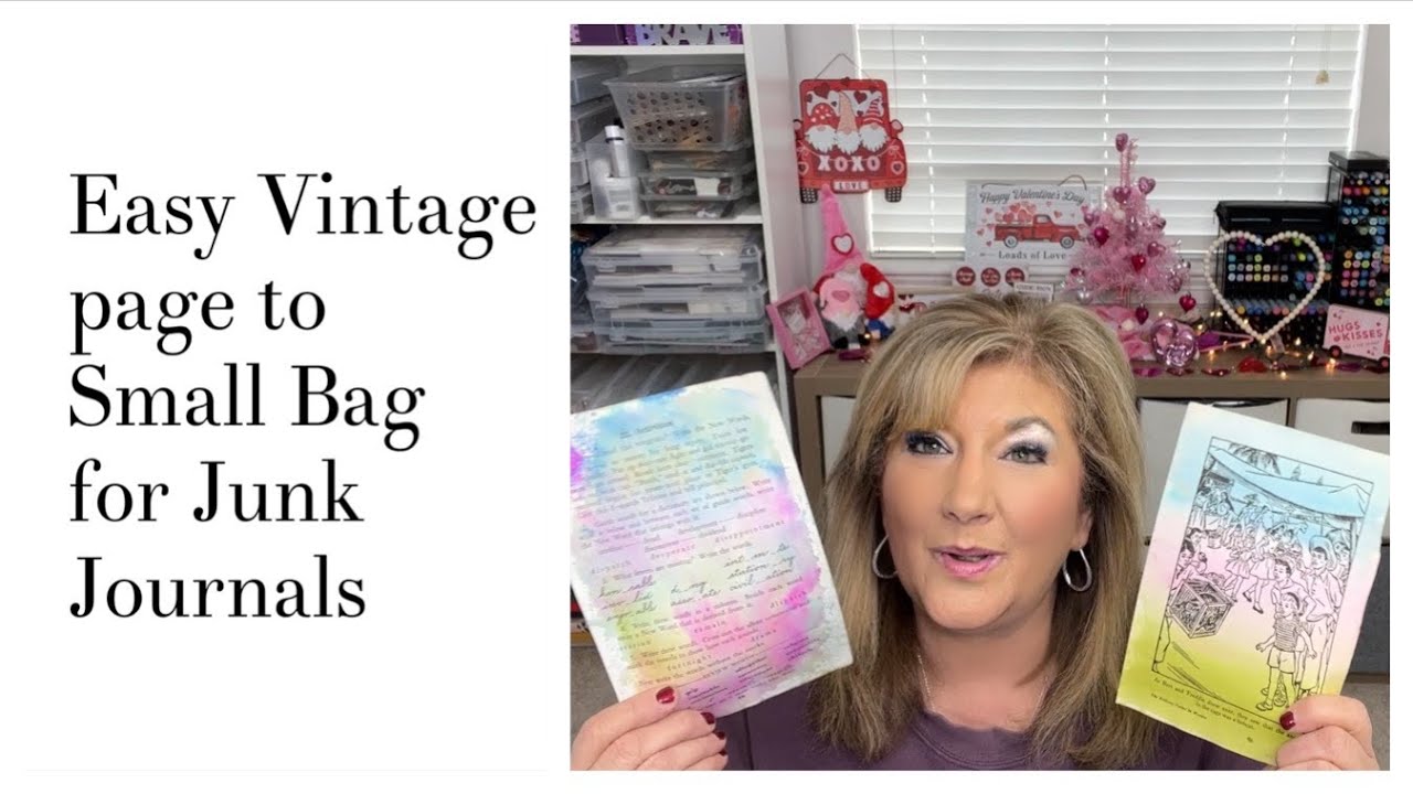 Easy Vintage page to Small Bag for Junk Journals - YouTube