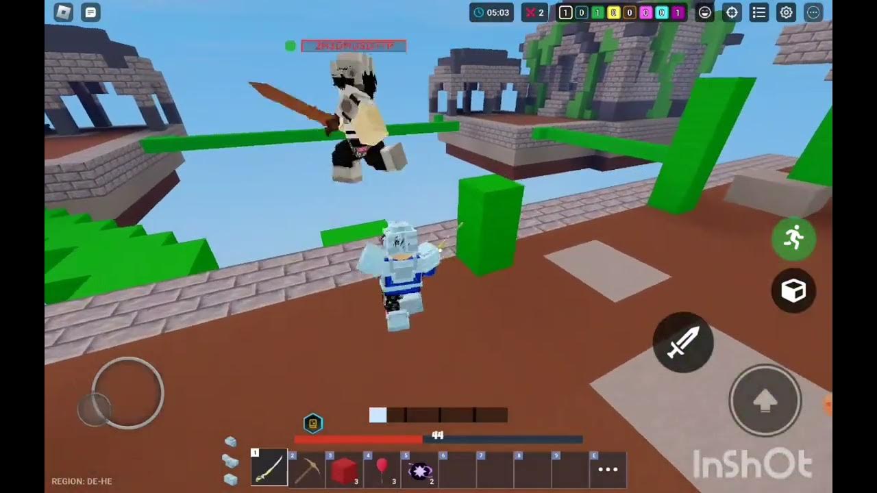 Tryharding With Yuzi Mobile Roblox Bedwars Youtube