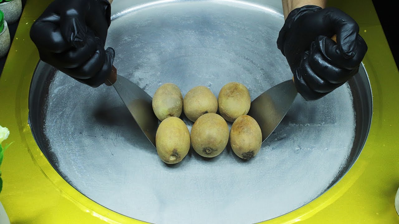 BEST ICE CREAM - SAPODILLA FRUIT ICE CREAM ROLLS - YouTube