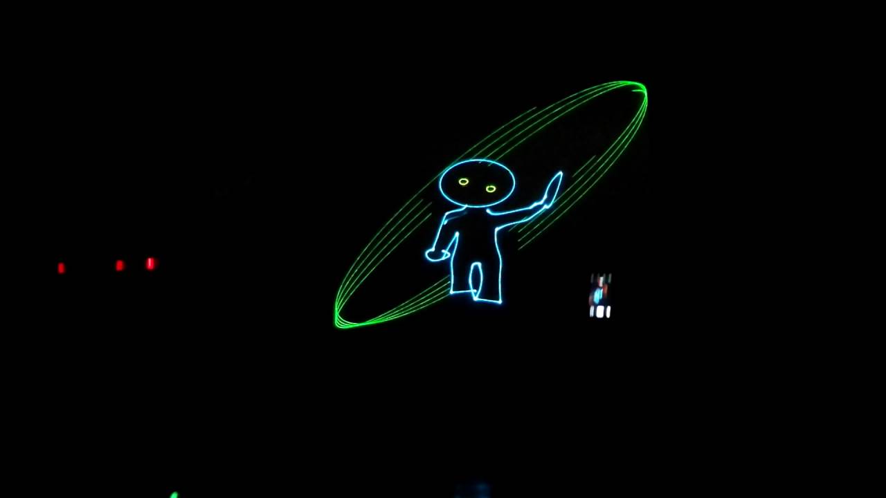 My first laser light show in school. - YouTube