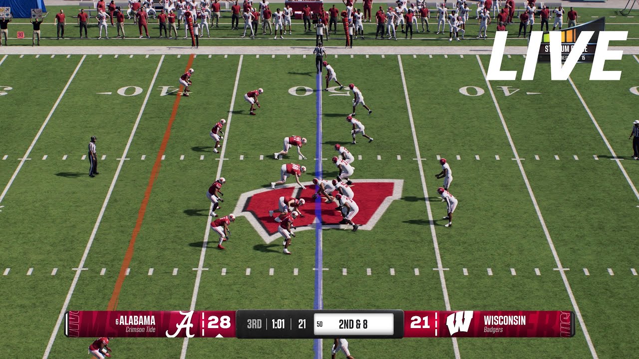 NCAAF LIVE🔴Alabama Crimson Tide vs.Wisconsin Badgers-College Football ...