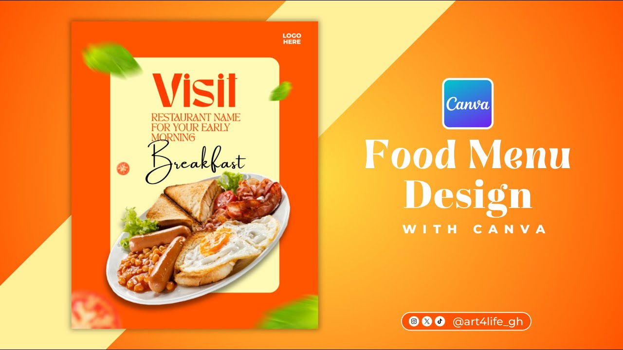 How to make food poster in Canva | Creative Food Poster Design in Canva ...